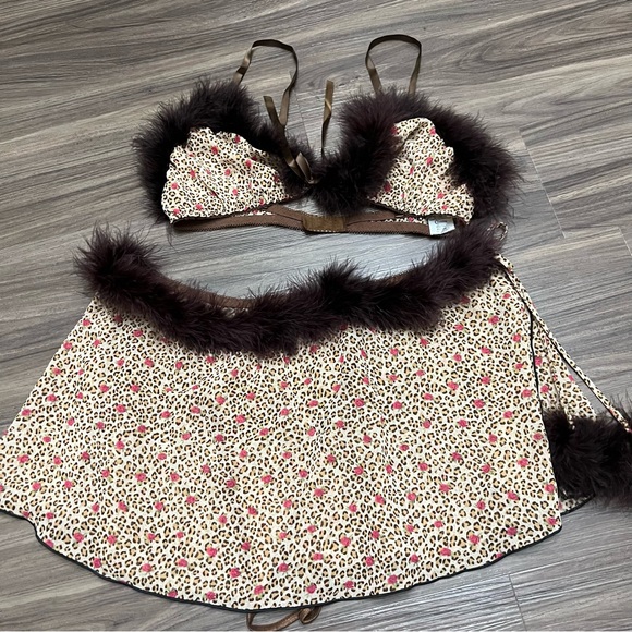cinema | Intimates & Sleepwear | New Cinema Brown Fur Bra With Cheetah ...